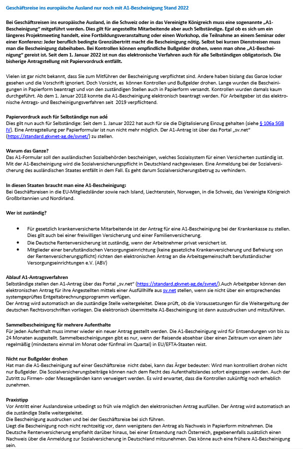 A1 Bescheinigung | Lohn Center